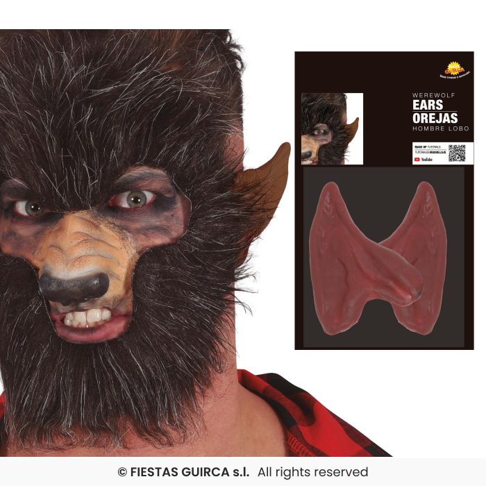 Brown werewolf ears latex - Carnival Store